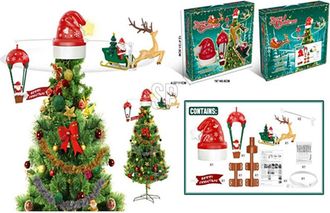 Basics Drehbarer mobiler Weihnachtsmann f&uuml;r die Spitze des Baumes
