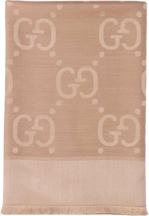 Gucci Logo Wool And Silk Shawl