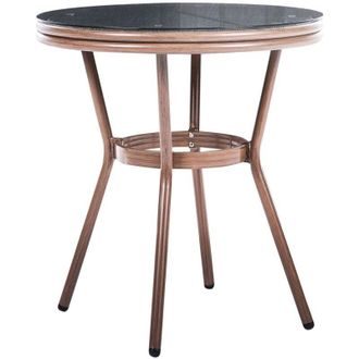 Beliani Outdoor Bistrotisch RIFREDDO 70 cm 70 cm Sicherheitsglas Grau