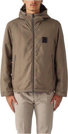 Emporio Armani Homme, Vestes, Beige, Taille: XL Veste en nylon avec capuche et visi&egrave;re