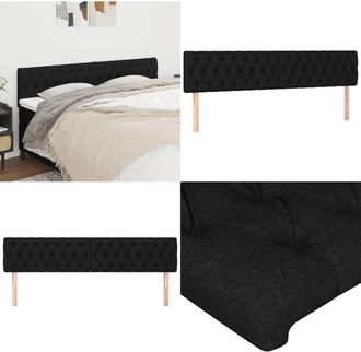 vidaXL Vidaxl - Kopfteile 2 Stk. Schwarz 100x7x78/88 cm Stoff - Bettkopfteile - Kopfteil Schwarz - Betthaupt - Lattenrost - Bettgestell - Home & Living