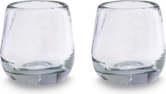 Mitienda Original mexikanische Schnapsgl&auml;ser 2cl 2er Set Barril transparent Shotgl&auml;ser mundgeblasen