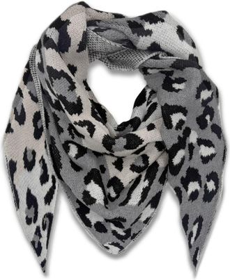Glamexx24 Damen Winterschal Dreiecksform Schal: W&auml;rme Halstuch Trend Sehr Weicher Liebe Muster, Schwarz weiss Leopard