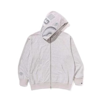 A Bathing Ape Lux Sport Pattern Shark Relaxed Fit Full Zip Hoodie - - Sweatshirts & Hoodies - Herren - Wei&szlig; - XL