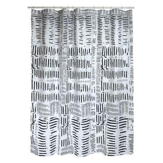 Spirella Rideau de Douche Polyester Connection 180x200cm Noir & Blanc