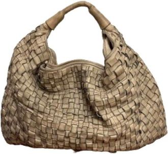 Campomaggi Femme, Sacs, Brun, Taille: ONE Size Sac bandouli&egrave;re en cuir tiss&eacute;