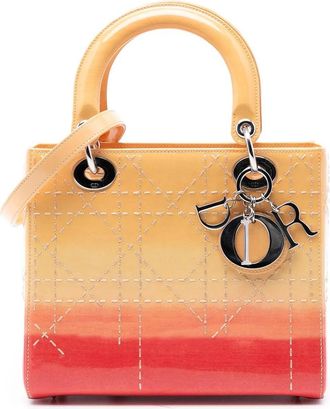 Dior Hobo Bags - Medium Ombre Patent Cannage Lady Dior - Gr. unisize - in Orange - f&uuml;r Damen