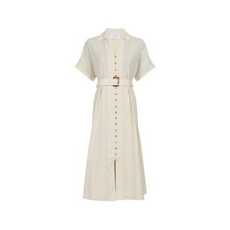 Vila Robe Vilinnen avec ceinture en coton et lin