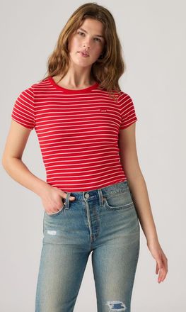 Levi's Hayes Tee - Femme - Rouge / Gemini Stripe True Red - XL