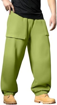 Generic Pantalon l&eacute;ger et respirant pour homme - Pour sports et activit&eacute;s par temps chaud - Taille &eacute;lastique - S&eacute;chage rapide, vert clair, 3XL