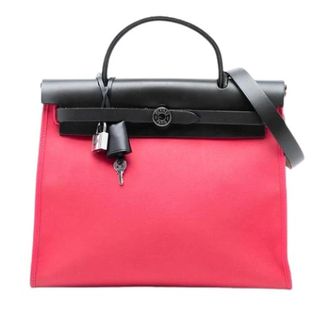 Herm&egrave;s Pre-owned Canvas Schultertasche - - Pre-owned - Damen - Rosa - ONE SIZE