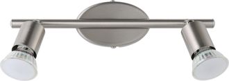 Eglo LED Deckenleuchte Buzz-LED, 2 flammige Deckenlampe, Deckenstrahler aus Metall in Nickel-Matt, Wohnzimmerlampe, K&uuml;chenlampe, Spots inkl. GU10 Leuchtmit