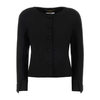 Chlo&eacute; Femme, Vestes, Noir, Taille: 36 FR Veste ajust&eacute;e sans col