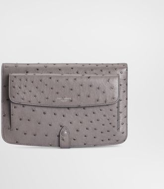 Dolce & Gabbana Clutch Aus Strau&szlig;enleder - Mann Brieftaschen Und Clutches Grau Onesize
