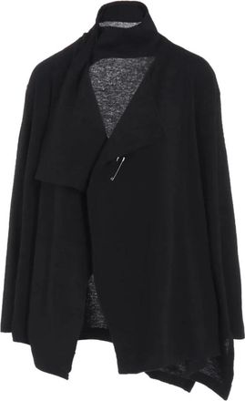 Yohji Yamamoto Femme, Pulls, Noir, Taille: 40 FR Maglia a scialle