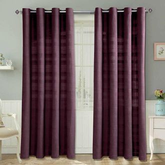 Homescapes Homescapes - Gardinen mit &Ouml;sen Rajput lila 2er Set, 182 x 167 cm