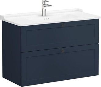 Vitra Badm&ouml;bel mit Waschbecken Root 100x67x46 cm blau matt (ROOTC100BINTC) - Vitra