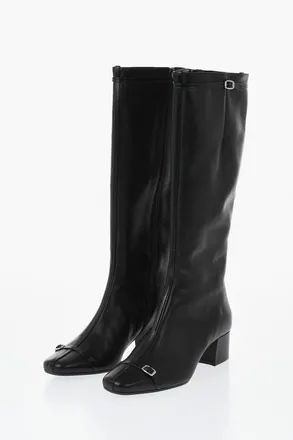 Carel Stiefel STARTER aus Leder mit silbernen Schnallen, Absatz 4,5 cm Carel Paris