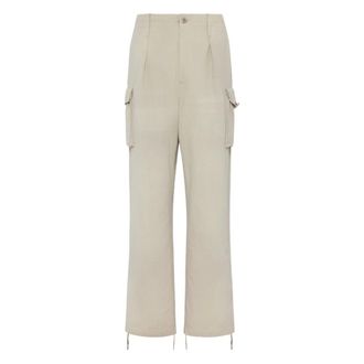 Maison Margiela Homme, Pantalons, Beige, Taille: S Cargo Pantalons with Drawstring Hem