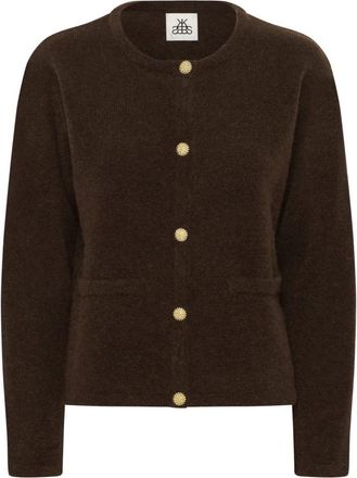 Karen by Simonsen Femme, Pulls, Brun, Taille: 44 FR Cardigan Féminin Col Rond Bracken