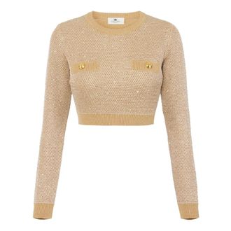 Elisabetta Franchi Damen, Strickwaren, Beige, 2XSGr&ouml;&szlig;e