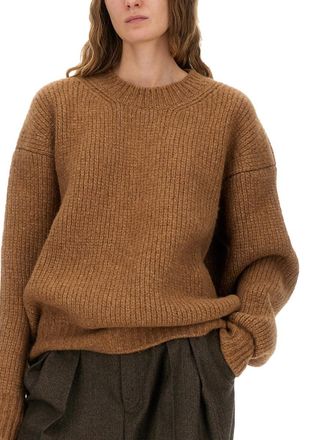 Saint Laurent Alpaca Wool Knit Sweater - Beige