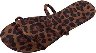 Generic Sandales plates d&eacute;t&eacute; pour femme - Chaussures &agrave; enfiler - Sandales confortables - Avec semelle souple - Sandales &agrave; lani&egrave;res respirantes - Sandales ouve