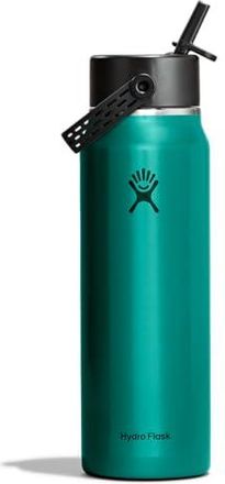 Hydro Flask Lightweight Wide Flex Straw Cap Bottle 946 ml (32oz) -Edelstahl, auslaufsicher mit Trageband - Isoliert, 24 Std. kalt - Sp&uuml;lmaschinenfest - Emerald Gr