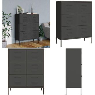 vidaXL Schubladenschrank Anthrazit 80x35x101,5 cm Stahl - Schubladenschrank - Lagerschrank - Metallschrank - Stahlt&uuml;renschrank - Aufbewahrungsraum - Home &