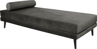 Jack & Alice home24 Relaxliege Kezia Grau/Dunkelgrau Samt 200 x 44 x 90cm