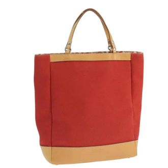 Burberry Pre-owned Toile cabas - Femme - Pre-owned - Rouge - Taille: ONE Size