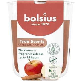 Bolsius True Scents - Pomme Cannelle - Marron Clair - Lot de 6 Bougies Parfumées - 8 x 7 cm - Durée de combustion: 25 heures - Avec extraits naturels - Cire v