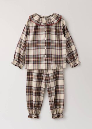 Mango Pyjama deux pi&egrave;ces en coton &agrave; carreaux rouge - Home - 2-3 ans - MANGO HOME