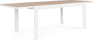 BIZZOTTO Bizzotto Belmar Ausziehtisch 160-240 x 100 cm, weiß, Latten aus Aluminium in Holzoptik