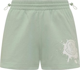 Moncler Femme, Shorts, Vert, Taille: 36 FR Short en coton imprim&eacute;