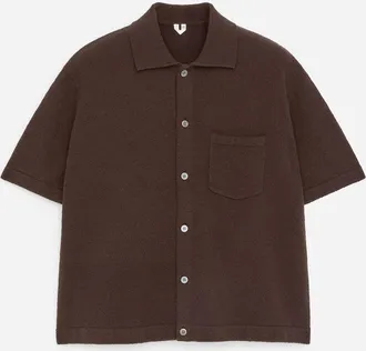 Arket Boucl&eacute;-Poloshirt -Braun