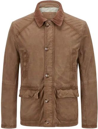 Milestone Herren Lederjacke braun Ziegenvelours