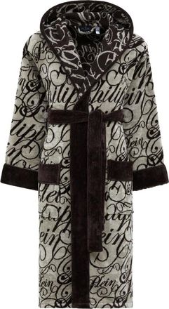 Philipp Plein unisex, V&ecirc;tements de nuit et de d&eacute;tente, Brun, Taille: S/M Peignoir de bain &agrave; capuche Signature