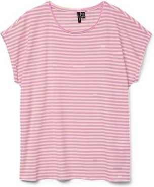 Vero Moda Vmava SS Top Stripe GA JRS Noos, Bonbon, XL Femmes