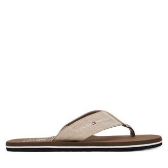 Tommy Hilfiger Zehentrenner Tommy Hilfiger Chambray Beach Sandal FM0FM05570 Beige