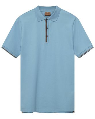 Mos Mosh Softes Piqu&eacute;-Poloshirt mit Kontrast-Knopfleiste in