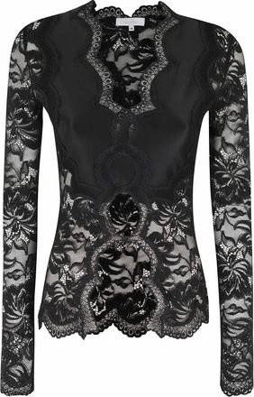 Paco Rabanne Femme, Blouses et Chemises, Noir, Taille: 34 FR Top en dentelle &agrave; manches longues