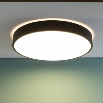 Lightbox LED Wand- & Deckenlampe mit Fernbedienung & CCT (3000-6000K) & Nachtlicht & Timer | Ø 50 cm | Büro-Deckenleuchte | LED integriert (60W) | 4800 lm | au