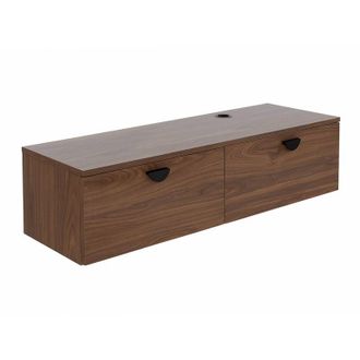 Oviala 120 cm industrieller TV-Wandschrank aus dunklem Holz