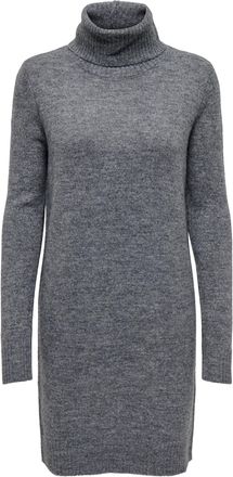 Jacqueline de Yong JdY Langarm Strickkleid Mini Rollkragen Dress Regular Fit Pullover Rundhals Shirt Knielang JDYELANOR, Farben:Dunkelgrau, Größe:XS