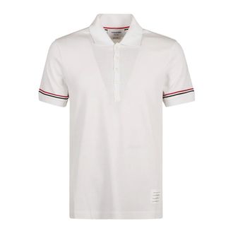 Thom Browne Homme, Tops, Blanc, Taille: XL Polo en coton