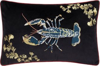 Riva Paoletti Atlantica bestickter Samt-Kissenbezug - Schwarz - 40 x 60 cm