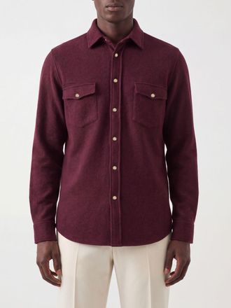 Brunello Cucinelli Chemise slim fit &agrave; manches longues avec poches plaqu&eacute;es