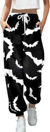 Generic Pantalon de bikini pour femme - Pantalon de jogging haut pour femme avec poche lat&eacute;rale - Cordon de serrage r&eacute;glable - Pantalon de jogging avec imprim