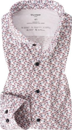 Olymp Herren Hemd rot gemustert